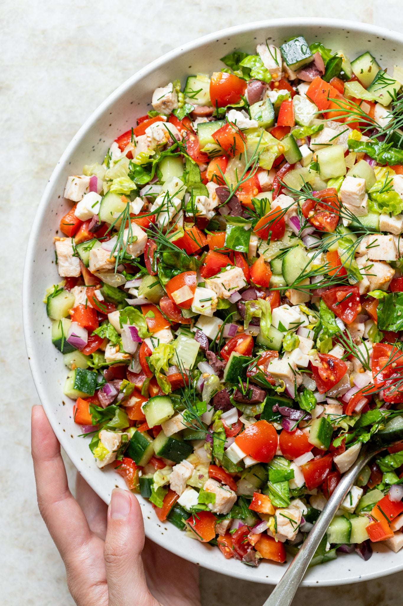 Finely Chopped Greek-Inspired Chicken Salad - The Natural Nurturer