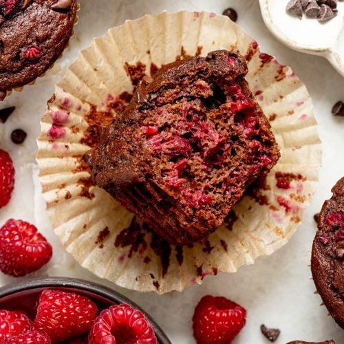 Feel-Good Chocolate Raspberry Muffins - The Natural Nurturer