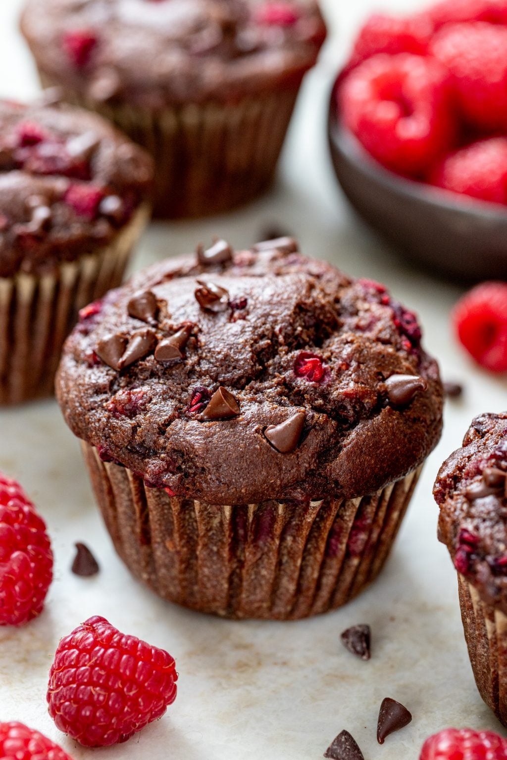 Feel-Good Chocolate Raspberry Muffins - The Natural Nurturer